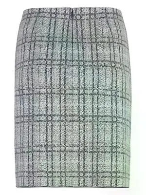 St. John Checked Pencil Skirt