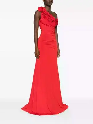 NISSA Floral-appliqué Maxi Dress