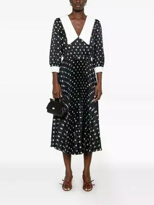 NISSA Pearl-print Midi Dress