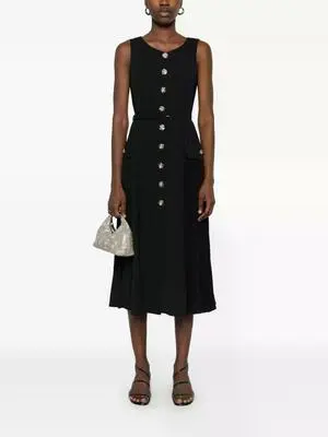 NISSA Plissé-details Midi Dress