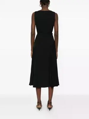 NISSA Plissé-details Midi Dress