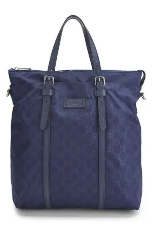 Gucci Gg Nylon Tote - Navy