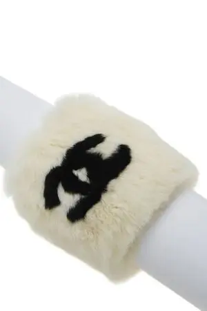 Chanel Fur Arm Warmer - White