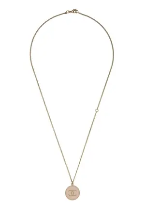 Chanel Enamel 'cc' Necklace - Pink