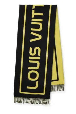 LOUIS VUITTON Black & Wool City Gravity Scarf - Yellow