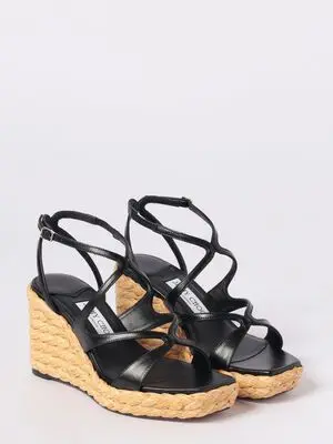 JIMMY CHOO Ayla Leather Wedge Sandals