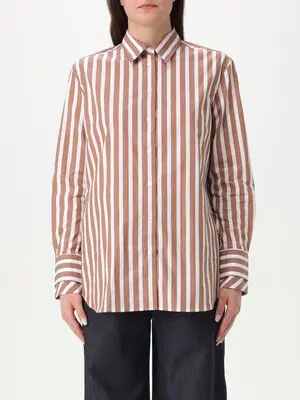 FAY Striped Button-up Shirt - Brown
