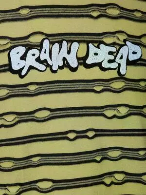 BRAIN DEAD Distressed Striped T-shirt