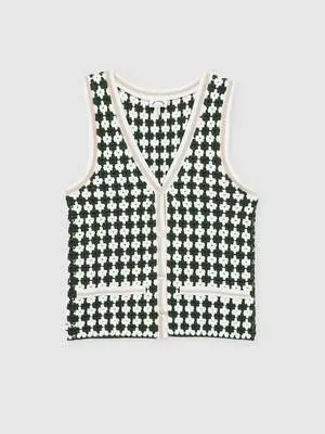 The Upside Portobello Watson Crochet Vest - Green