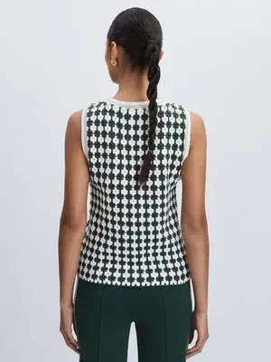 The Upside Portobello Watson Crochet Vest - Green