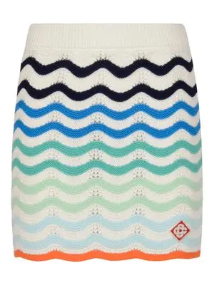 Casablanca Casablanca Wavy Crochet Mini Skirt - Multi