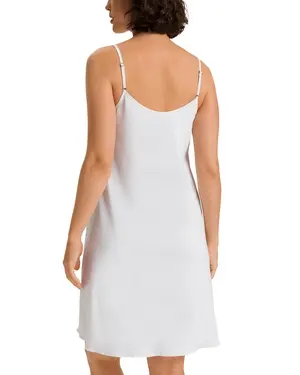 Hanro Cotton Spaghetti Strap Chemise - White