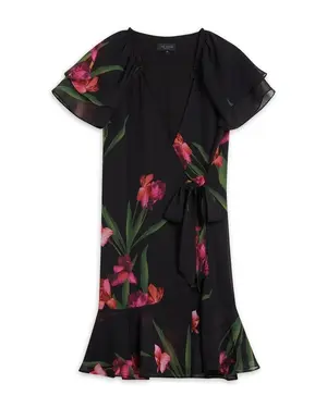 Ted Baker London Angel Sleeve Wrap Mini Dress - Black
