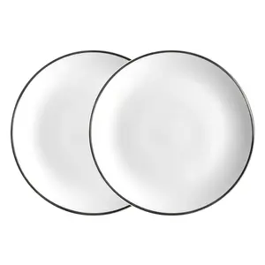 TWIG NEW YORK Alex Platinum 8 Salad Dessert Plate, Set Of 2 - Silver