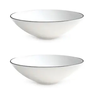 Twig New York Alex Platinum 8 Soup Pasta Bowl, Set Of 2 - Silver