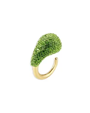 Aqua Pave Clay Statement Ring Green/gold