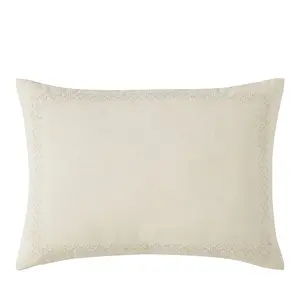 Dkny Pure Border Embroidered Decorative Pillow, 14 X 20 - Birch