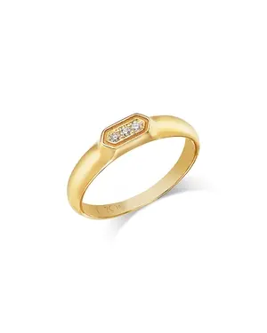 Zoe Chicco 14k Yellow Diamond Signet Ring - Gold