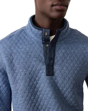 Marine Layer Corbet Reversible Quilted Pullover - Slate/faded Navy