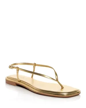 Aqua Vlry Sandals - Gold Leather