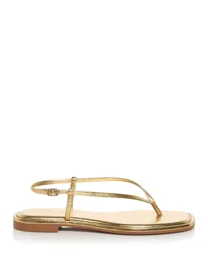 Aqua Vlry Sandals - Gold Leather