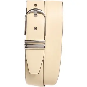 Nordstrom Leather Belt - Ivory- Silver