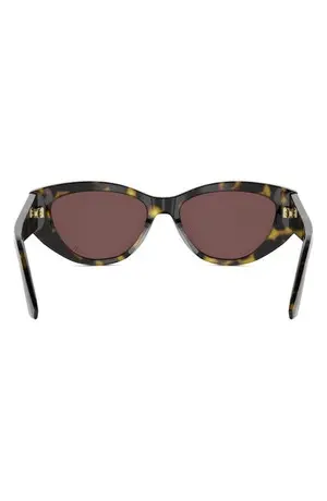 Dior Glow B1i 53mm Cat Eye Sunglasses - Dark Havana/brown
