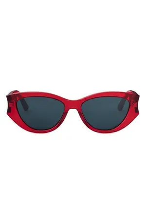 Dior Glow B1i 53mm Cat Eye Sunglasses - Shiny Bordeaux / Blue