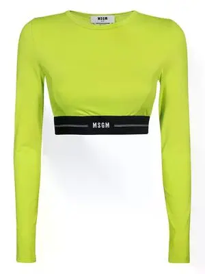 Msgm Crewneck Performance Tops For Women