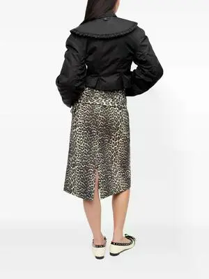 GANNI Ruffle-collar Bomber Jacket - Black