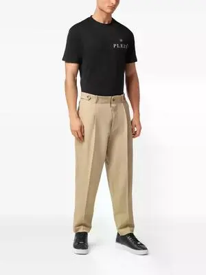 Philipp Plein Classic Fit Tapered Trousers - Neutrals