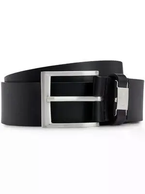 BOSS Logo-plaque Leather Belt - Black