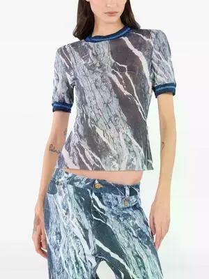 Roberto Cavalli Marble-print T-shirt