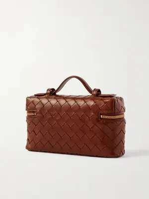 Bottega Veneta Bang Bang Intrecciato Leather Tote - Red
