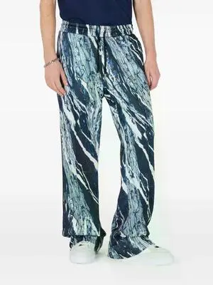 Roberto Cavalli Marble Print Trousers