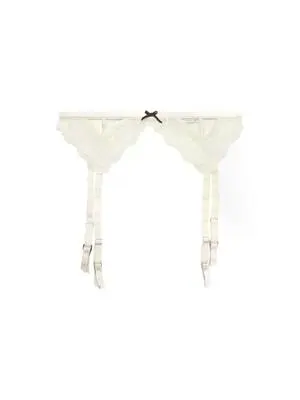 Fleur Du Mal Bianca Garter Belt - White