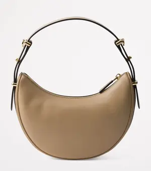 Prada Leather Arqué Shoulder Bag - Neutral