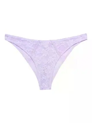 Fleur Du Mal Lace-trimmed Briefs - Purple