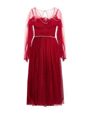 Elisabetta Franchi Tulle Midi Dress With Ruffles And Embellishments