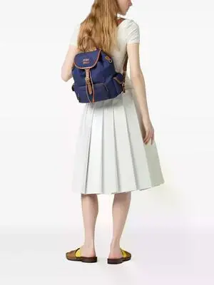 Miu Miu Logo Backpack - Blue