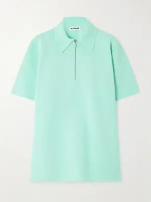 JIL SANDER Knitted Polo Shirt - Green