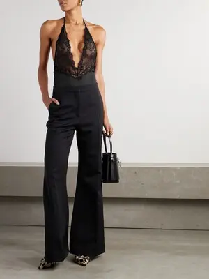 Givenchy Lace And Satin Halterneck Bodysuit