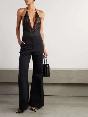 Givenchy Lace And Satin Halterneck Bodysuit
