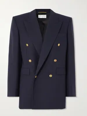 Saint Laurent Oversized Double-breasted Blazer - Blue