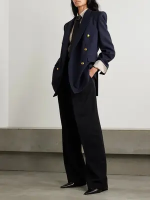 Saint Laurent Oversized Double-breasted Blazer - Blue