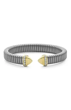 Lagos Diamond And 18k Gold Cuff Bracelet - Two-tone