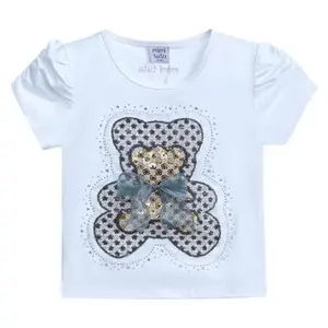 MIMI TUTU Mimi Tutu Bear Applique T-Shirt White