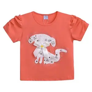 MIMI TUTU Puppy Applique T-shirt - Orange