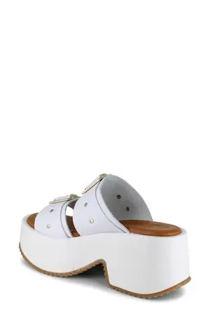 ZIGI Fanela Platform Slide Sandal - White Leather