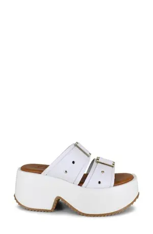 ZIGI Fanela Platform Slide Sandal - White Leather